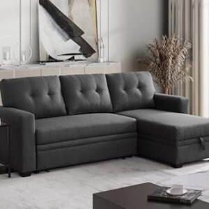 Devion Furniture Crystals Sleeper Sofa, Dark Gray