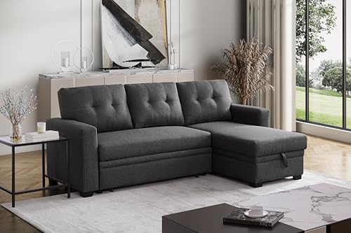 Devion Furniture Crystals Sleeper Sofa, Dark Gray