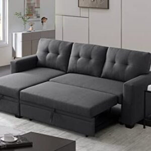 Devion Furniture Crystals Sleeper Sofa, Dark Gray