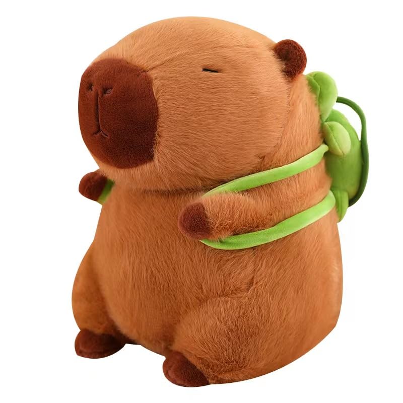 PUPUPANDA Capybara Stuffed Animals Plushies,Adorable Capybara Plush Toy with Removable Turtle Backpack,Soft Squishy Pillow Doll Toy,Unique Birthday Gifts for Kids Adult