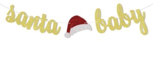 santa baby banner, christmas baby shower decorations, santa baby sign, winter baby shower decorations gold glitter