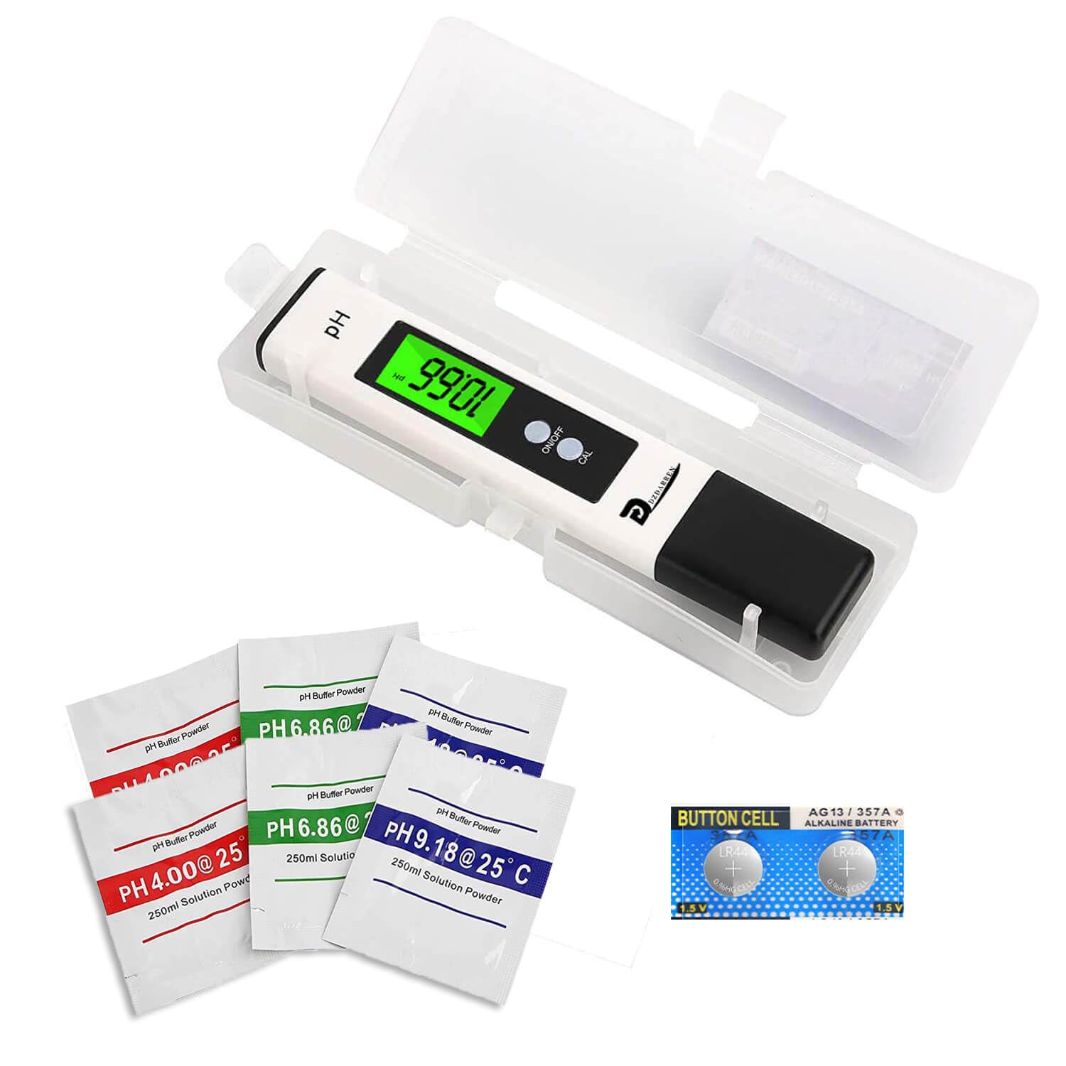 PH Meter, Digital PH Meter 0.01 PH High Accuracy Water Quality Tester with 0-14 PH Measurement Range for Household Drinking, Pool and Aquarium Water PH Tester Design with ATC