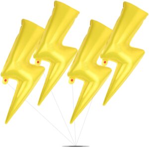 benospace 4 pcs lightning balloons bolt foil balloon large flash mylar balloons yellow lightning balloons party supplies for graduation baby shower wedding celebration birthday party decorations