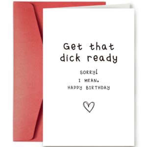 supershunhu dirty birthday card for husband, sleazy birthday card for boyfriend him, raunchy birthday card from girlfriend wife her