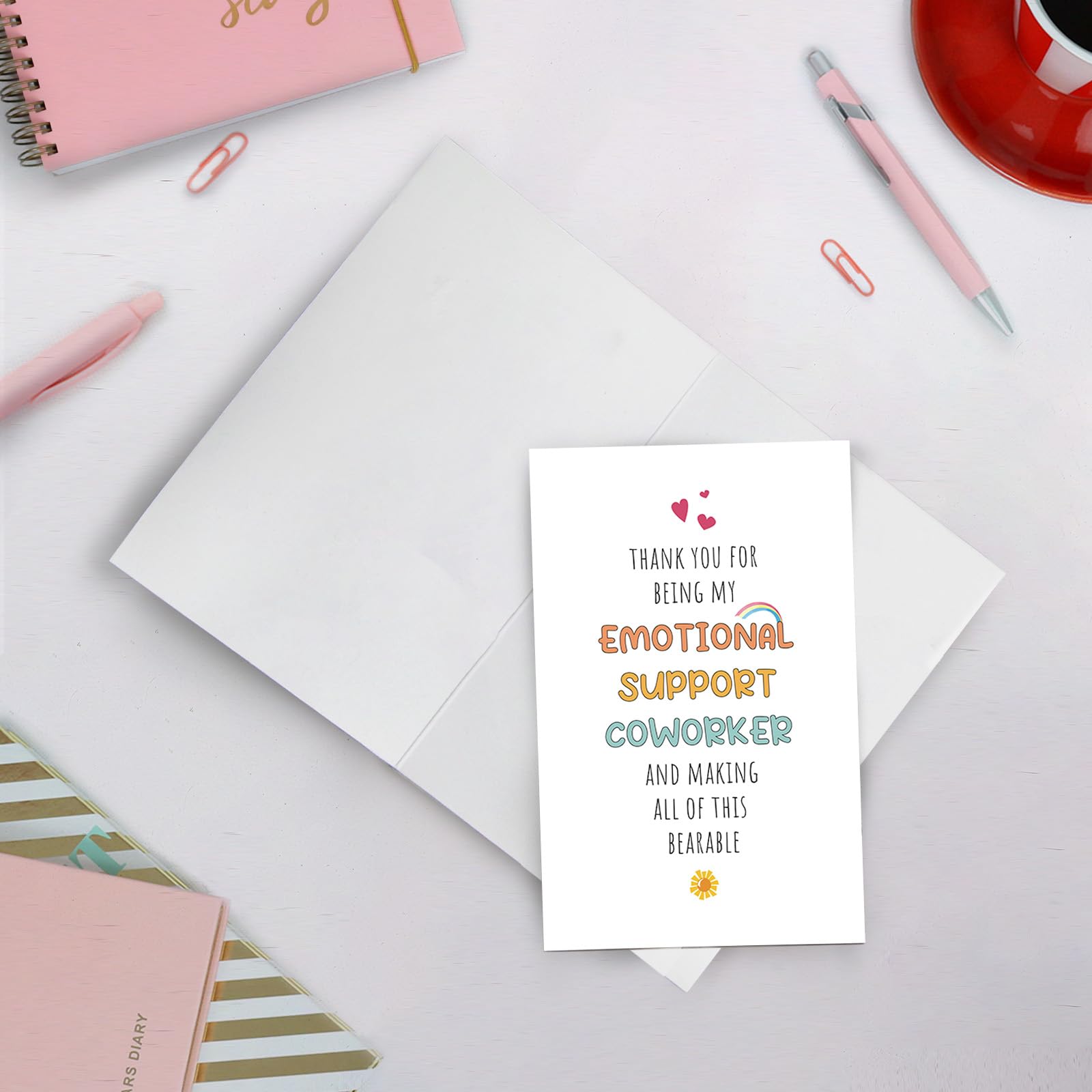 Coworker Birthday Card, Funny Coworker Thank You Card, Emotional Support Coworker Card, Birthday Card for Colleague