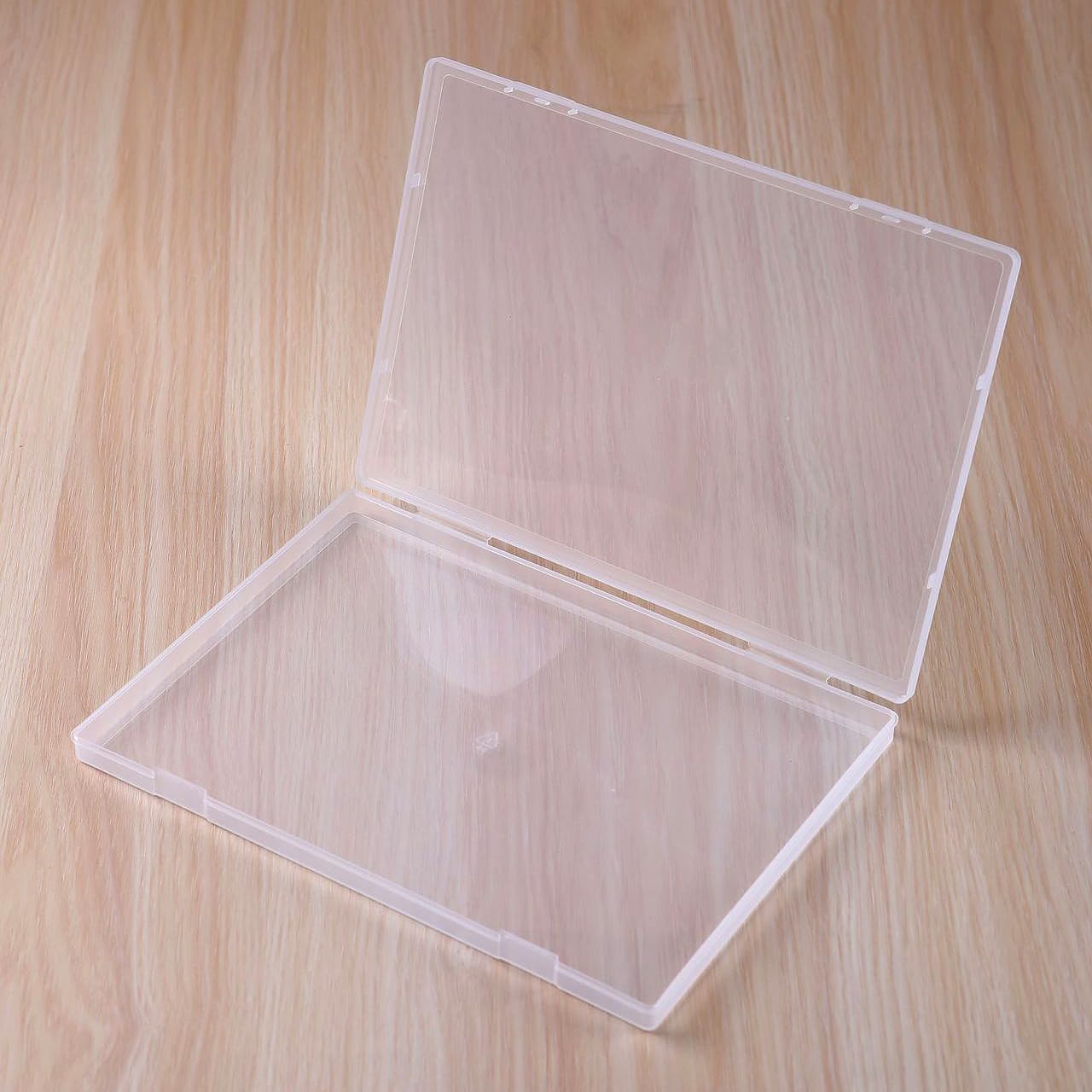 Paialco A5 Clear Plastic Storage Box, 6 x 8 Inch Flat Case Holder for Beads/Tools/Letters/Papers