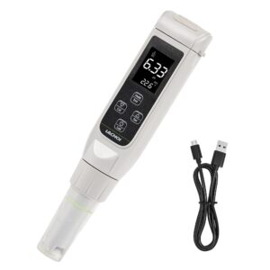 lachoi ph meter with atc digital ph tester pen with backlight 0.01 high accuracy waterproof ph tester kit ph pen meter temp/water tester for hydroponics，aquarium，pool，soil