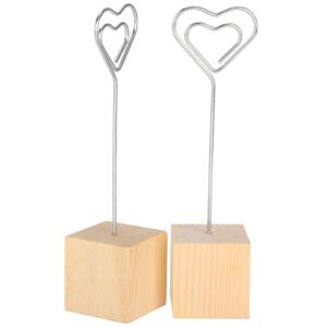 10Pcs Table Sign Holders Place Card Holder Table Number Holders Photo Holder Note Message Card Picture Metal Clip Stand with Wood Base Card Holder Stand for Wedding Centerpieces Bridal Shower