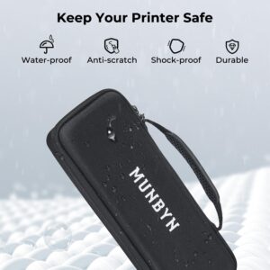 MUNBYN Storage Carrying Case Compatible with Peripage ITP01/A40 Portable Printer, Only Suitable Printer ITP01 Wireless Thermal Printer, Compact Waterproof Shockproof Scratch-resistant