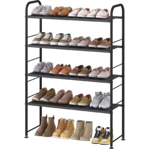 suoernuo shoe rack 4 tier storage organizer for closet entryway black