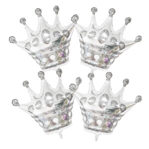 4pcs silver crown foil balloons decorations.for wedding anniversary birthday party supplies