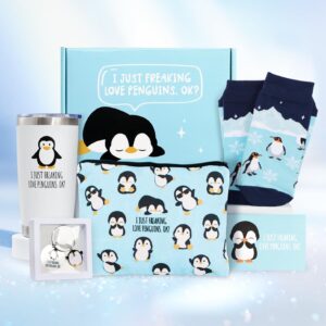 penguin gifts set for women, christmas gifts set for women, penguin gifts for girls, penguin gifts for women unique penguin stuff for friends/teacher/girlfriend with tumbler cup(penguin gift set)