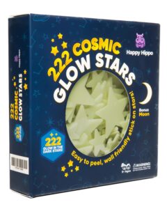 happy hippo 222 glow in the dark stars for ceiling with bonus moon