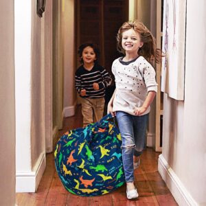 Bean Bag Chair for Kids Stuffed Animal Storage Beanbag Chairs,Toddler Toy Storage Organizer for Girls and Boys,32'' Cover（No Filling) Only