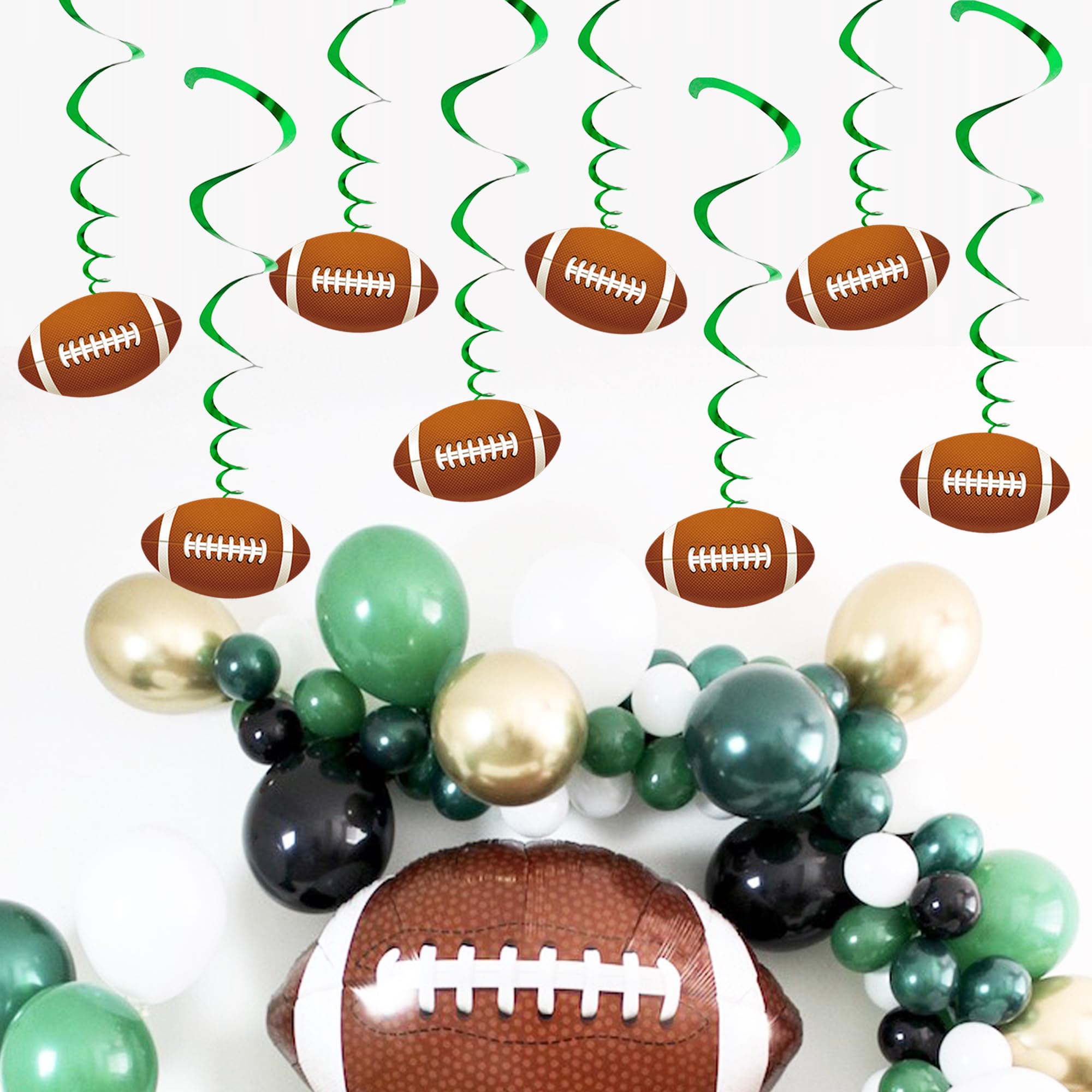 Uniwish Football Hanging Swirls Party Decorations Football Game Day Birthday Sports Theme Party Supplies Football Wall Ceiling Streamer Banner Indoor Outdoor Home Decor