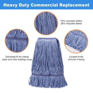 kCarpoly 3 Pack Heavy Mop Replace Head,Wet Commercial Industrial Grade Blue Cotton Ring-Shaped Wet Use Mop Replaement Head-Reusable Mop Head Refills,Heavy Duty Industrial Mop Head Replacement