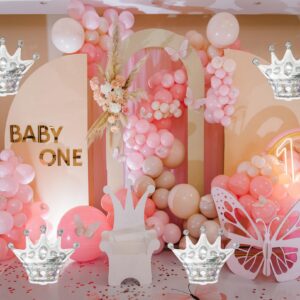 4Pcs Silver Crown Foil Balloons Decorations.For Wedding Anniversary Birthday Party Supplies