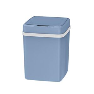 bathroom smart touchless trash can with lid rechargeable 12l automatic motion sensor rubbish can electric small garbage bin for kitchen, office, toilet, bedroom, rv (single mode blue)