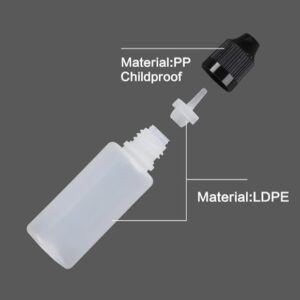 Caribbean Coastal Delights 1/2 oz (15ml) LDPE Plastic Thin Tip Dropper Bottles, Small Empty Squeeze Dropper Bottles - Solvents, Essential Oils, Eye drops, Saline, Arts and Crafts -BPA Free -pack of 3