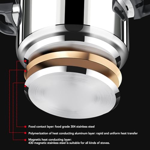 Stainless Steel Pressure Cooker, Multi Functional Explosion Proof Pressure Cooker Household 304 Stainless Steel Pressure Cooker Large Pressure Cooker (8L)