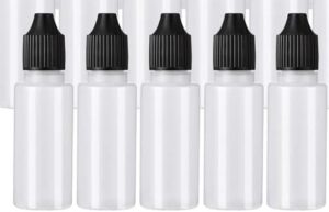 caribbean coastal delights 1/2 oz (15ml) ldpe plastic thin tip dropper bottles, small empty squeeze dropper bottles - solvents, essential oils, eye drops, saline, arts and crafts -bpa free -pack of 5