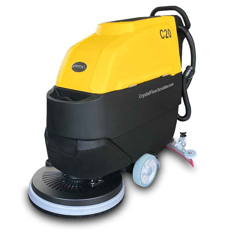 Battery Powered Floor Scrubber C20, 20.5" Brush, 31" Squeegee Width, 16 Gallon Recovery Tank, with Brush, red pad, pad Holder, 1 Set of Rubber