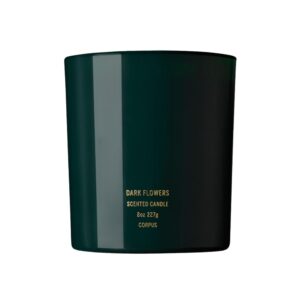 corpus - scented soy wax candle | vegan, cruelty-free, made in the usa (dark flowers, 8 oz | 227 g)