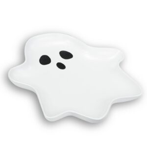 lyapeony ceramic ghost plate (10.6 * 9.1in) | reusable halloween plate for everything from desserts, salads, snacks, candy, appetizers and more (1)