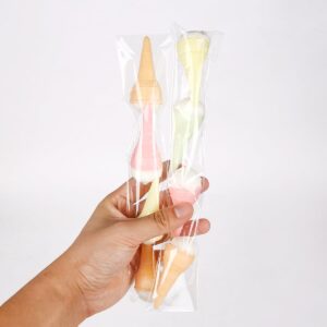 QINGZHE 100 Pcs Self Sealing Cellophane Bags 2x10 Inches Clear Pretzel Rod Bags, Resealable Bag for Packaging ICY Candy Popsicle,Gifts, Favors, Products