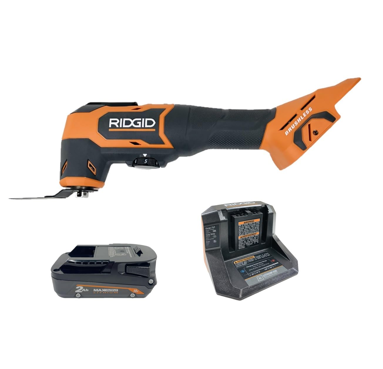 RIDGID 18V Brushless Cordless Oscillating Multi-Tool Kit with 2.0 Ah MAX Output Battery and 18V Charger