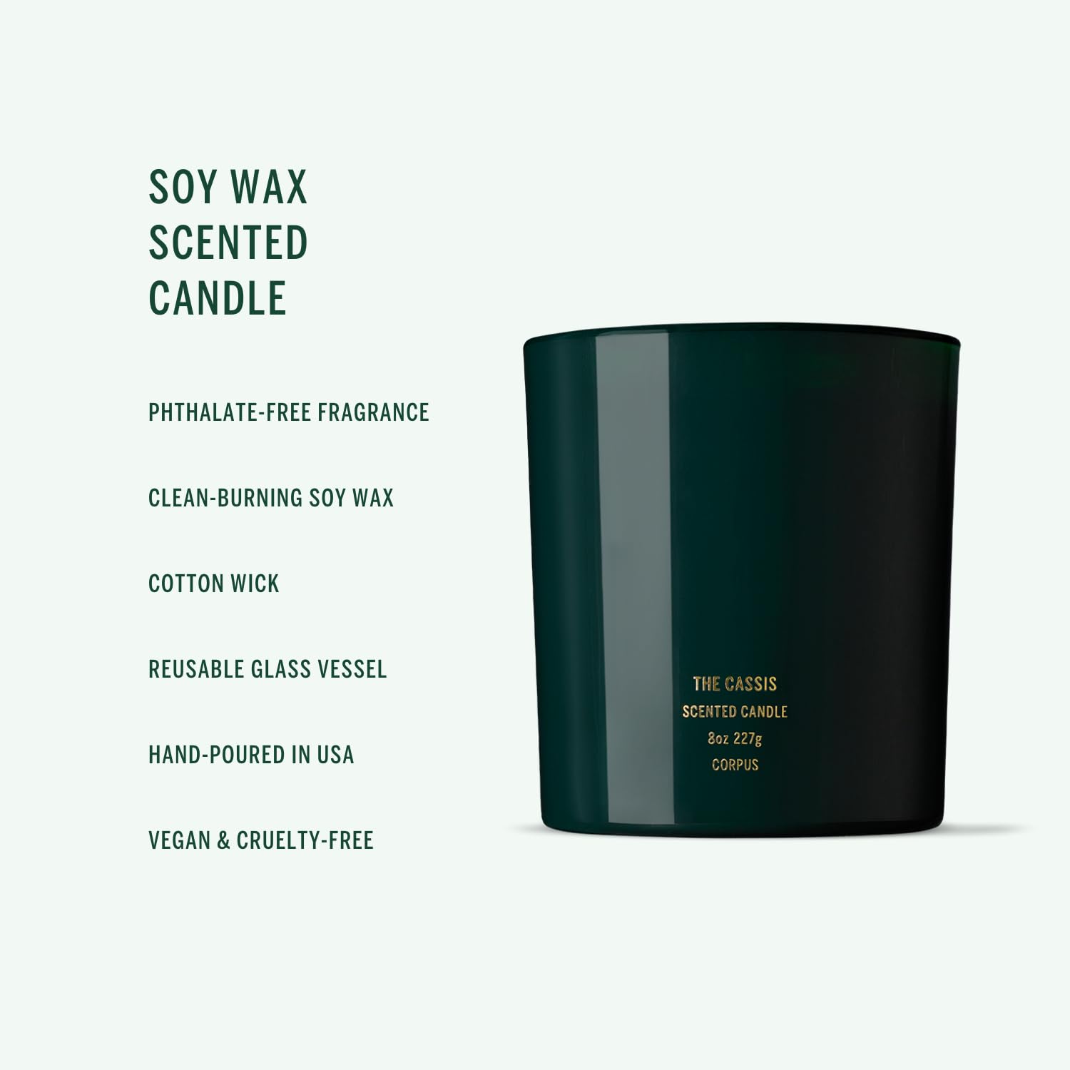 CORPUS - Scented Soy Wax Candle | Vegan, Cruelty-Free, Made in The USA (Dark Flowers, 8 oz | 227 g)