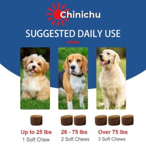 Chinichu Probiotics for Dogs - Digestive Enzymes for Gut Flora, Digestive Health, Diarrhea & Bowel Support - Dog Supplement Soft Chew for Pet Immune System - Clinically Studied DE111 - Duck Flavor