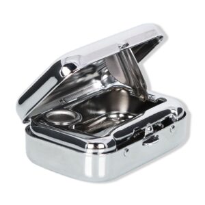 xeerrfan mini portable ashtray, stainless stell ashtray with lid, outside pocket small ash tray metal for home office travel car