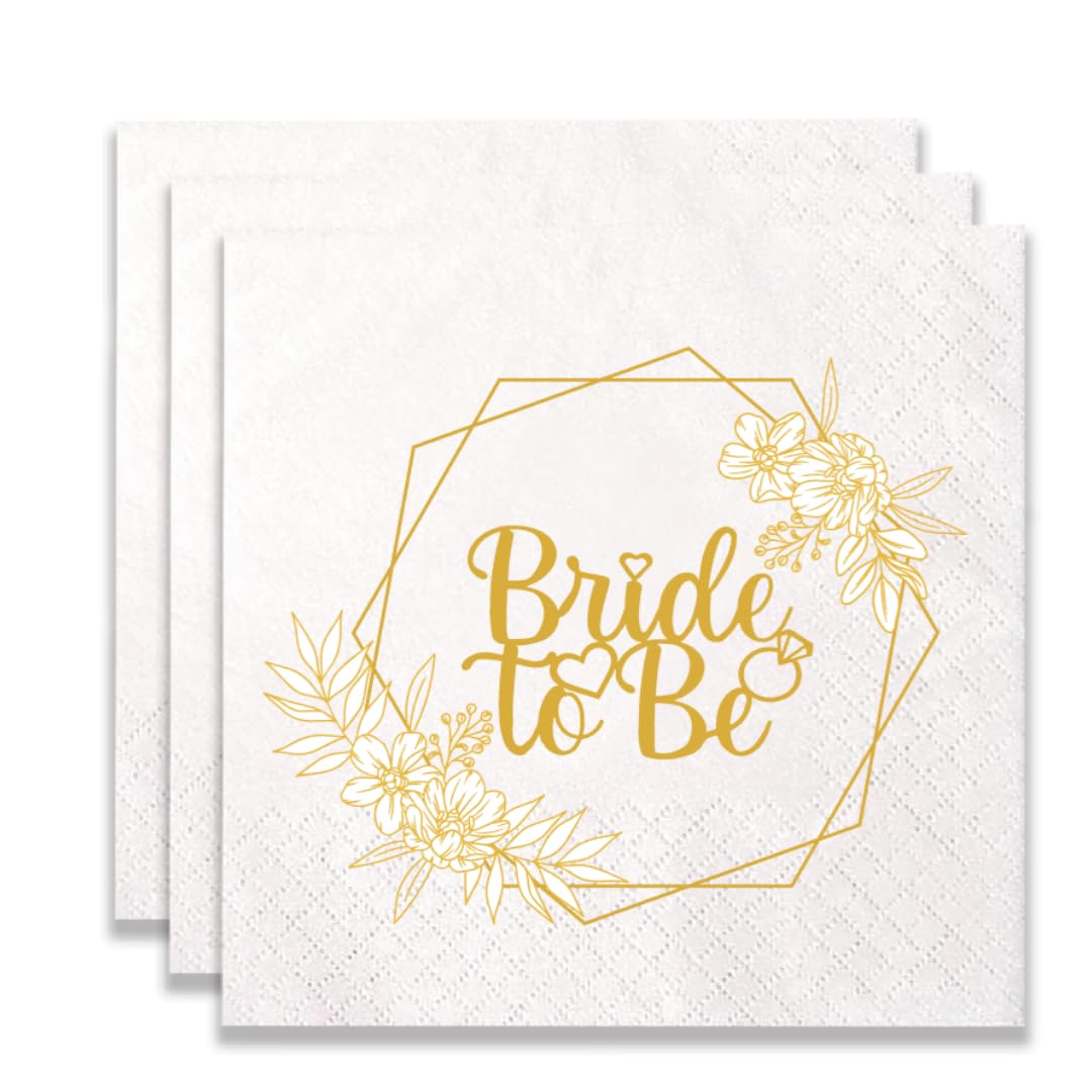 100 Pack of Bride to Be Paper Napkins for Wedding Engagement Party Bridal Shower Bachelorette Decoration