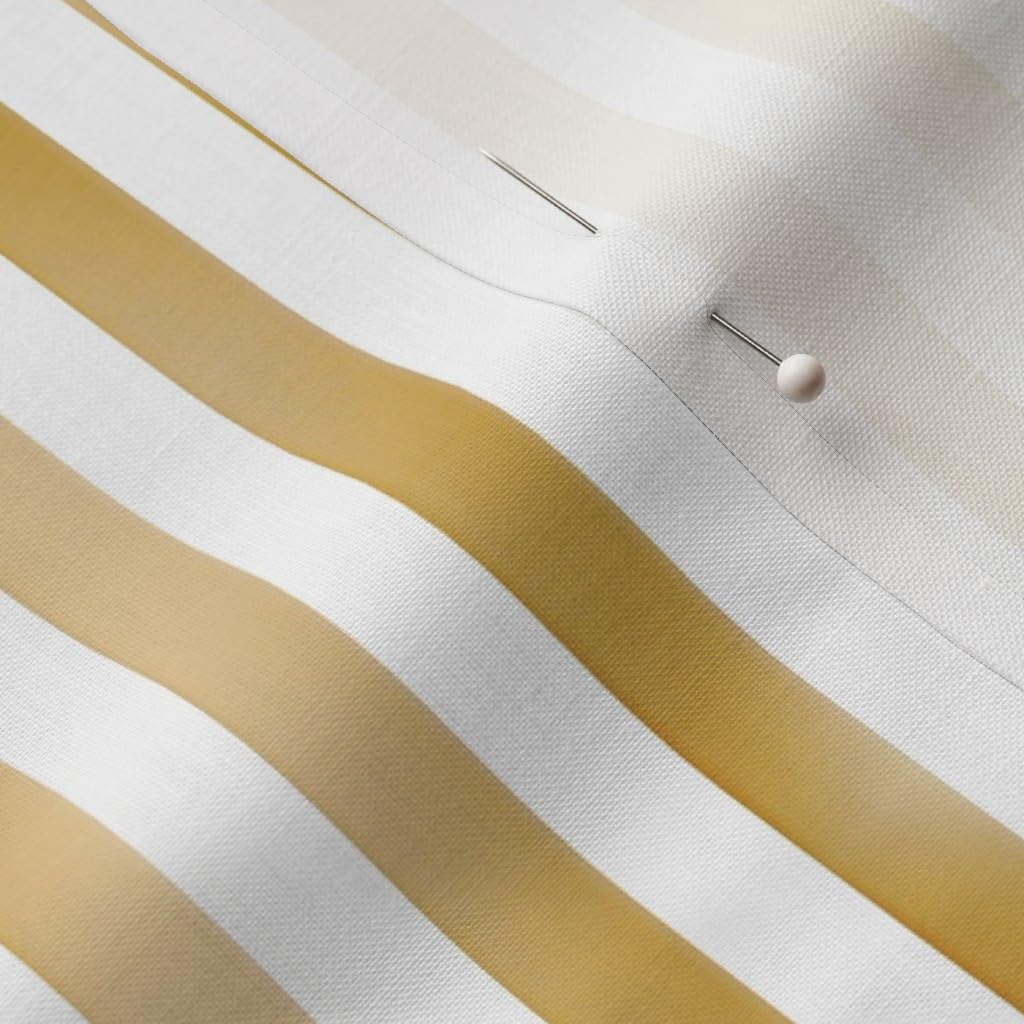 Spoonflower Fabric - Gold Stripe White Geometric Silver Golden Printed on Petal Signature Cotton Fabric by The Yard - Sewing Quilting Apparel Crafts Decor