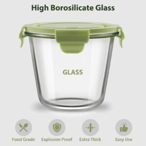 8 PCS Glass Meal Prep Containers with Lids, Airtight 3 Cup Glass Storage Containers Set, Heat-Resistant BPA-Free Glass Containers for Soup Leftover, Microwave, Dishwasher, and Freezer Safe (4 Packs)