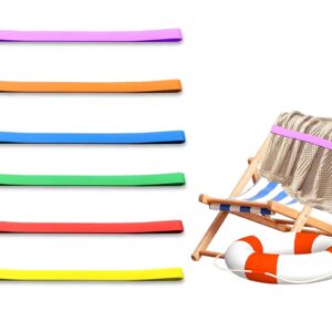 Beach Towel Bands, 6 Pcs 35 Inch Silicone Elastic Clips for Fastening Beach Chair Towels and Cruise Essentials (6)