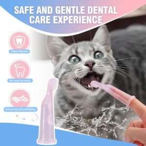 Pawsitive Vibes Pet Dental Care Kit | Cat Finger Toothbrush | Small Dogs & Cats | Secure Grip Thumb Brushes | Gentle Silicone Bristles | Anti-Bite & Extended Design