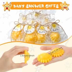 Demissle 20 Pcs Baby Shower Soap Favors Sunflower Soap Baby Shower Favors Soap Christmas Gift Set with White Greeting Card Handmade Soaps for Guests Baby Shower Favors Decorations Gift(Yellow)