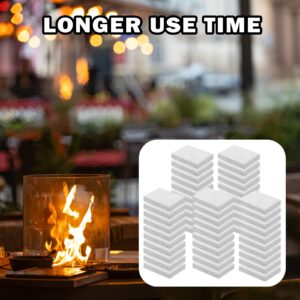 50 Pcs Tabletop Fire Pit Ceramic Wool Wick Bioethanol Fuel Table Top Bowl to Extend Burning Time Firepit Sponge Ceramic Fiber Insulation Cotton Core for Rubbing Alcohol(3.2 x 2.2 x 0.4",Rectangle)