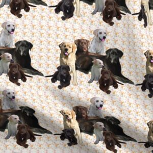 Spoonflower Fabric - Labrador Retriever Retrievers Lab Dogs Animals Paisley Pastel Printed on Petal Signature Cotton Fabric Fat Quarter - Sewing Quilting Apparel Crafts Decor