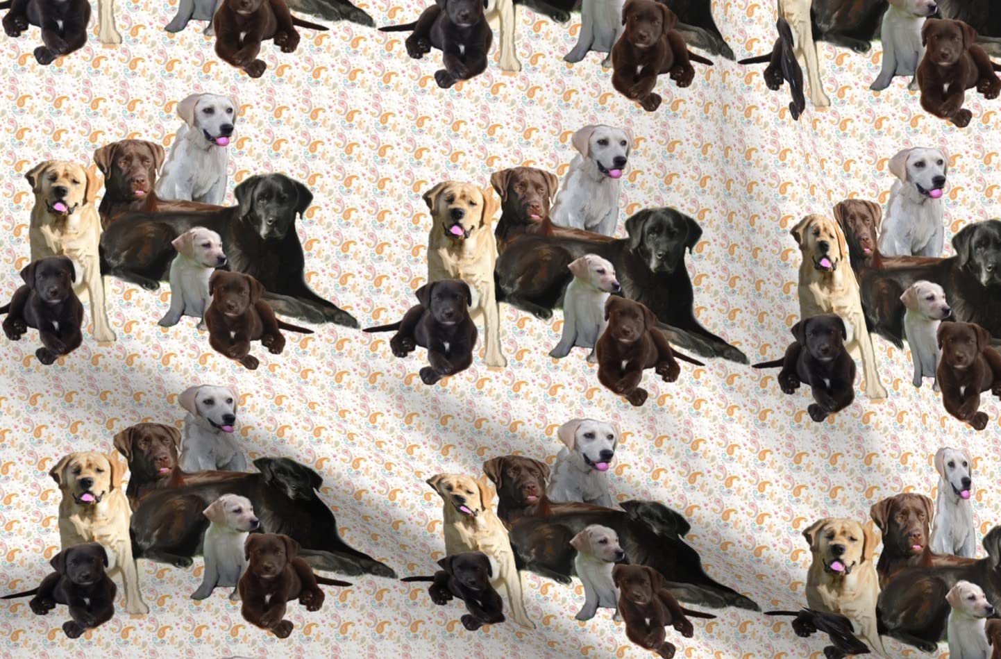 Spoonflower Fabric - Labrador Retriever Retrievers Lab Dogs Animals Paisley Pastel Printed on Petal Signature Cotton Fabric Fat Quarter - Sewing Quilting Apparel Crafts Decor