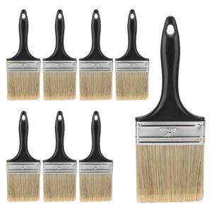 soujap 8pcs 4 inch paint brushes bulk, plastic handle paint brushes, home repair flat paint brushes tools for acrylic painting outdoor use wall