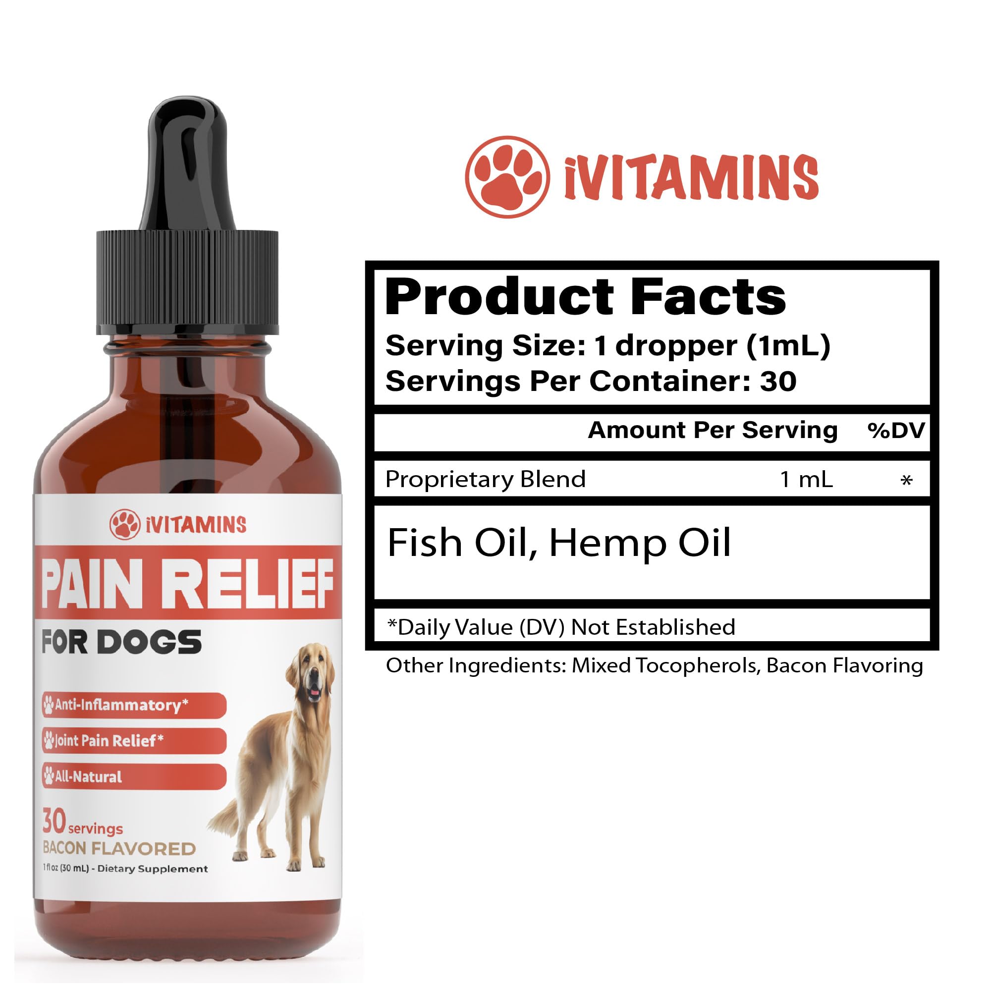 Natural Pain Relief for Dogs | Dog Pain Relief | May Help with Joint, Hip, Heart Health & Much More | Pain Relief for Dogs for Older Dogs | Dog Supplements & Vitamins | Dog Joint Pain Relief | 1 fl oz