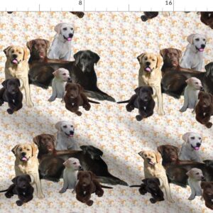 Spoonflower Fabric - Labrador Retriever Retrievers Lab Dogs Animals Paisley Pastel Printed on Petal Signature Cotton Fabric Fat Quarter - Sewing Quilting Apparel Crafts Decor