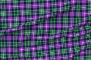 spoonflower fabric - tartan green purple plaid scottish block colour vibrant printed on petal signature cotton fabric by the yard - sewing quilting apparel crafts decor