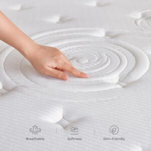 Sweetnight King Mattress - 12 Inch King Size Hybrid Mattress, King Bed Mattress with Pocketed Coils for Comfort Sleep and Balanced Support