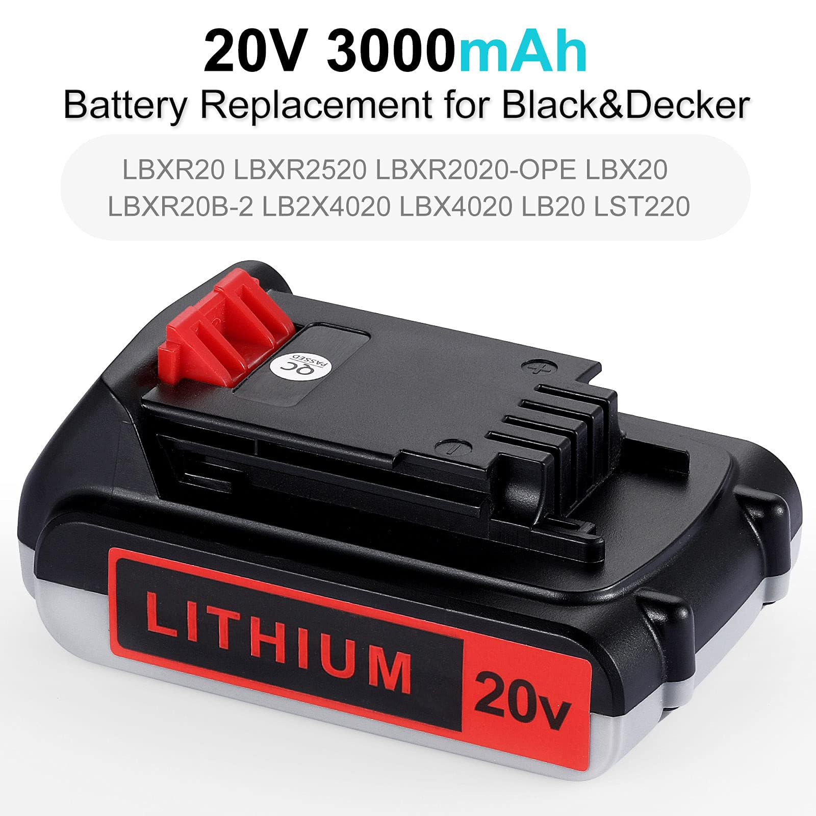 UADCA Outlet Replace Battery for Black and Decker 20v Lithium Battery 3000mAh LBXR20 LBXR2040 LB20 LBX20 LB2X4020-OPE LBXR20B-2 Black Decker 20v Battery