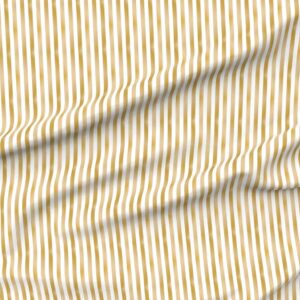 Spoonflower Fabric - Gold Stripe White Geometric Silver Golden Printed on Petal Signature Cotton Fabric by The Yard - Sewing Quilting Apparel Crafts Decor