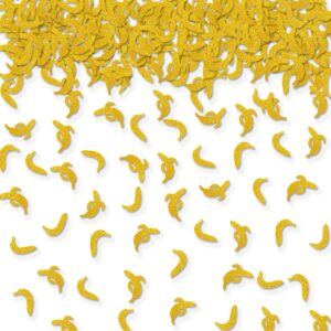 100pcs banana confetti, gold glitter banana table confetti for baby shower, banana paper scatters, first birthday/tropical party table decoration